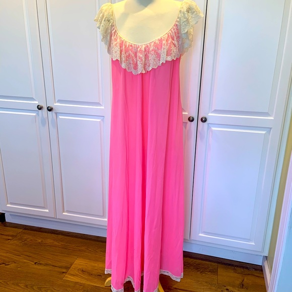 Intimates & Sleepwear | Vintage 7s Nylon Long Pink Nightgown | Poshmark